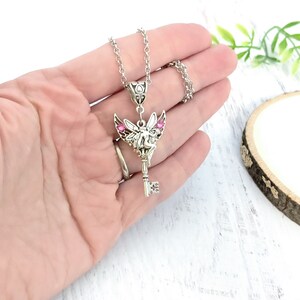 Mini Skeleton Key Necklace "petite Pixie" - Small Fae Faerie Crystal ...