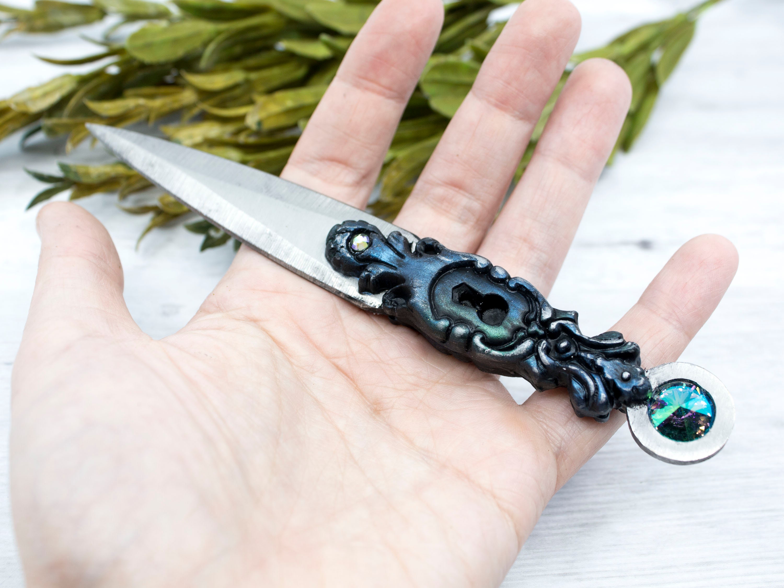 Mini Wiccan Athame Keyhole Crystal Blade Wicca Ritual Knife - Etsy
