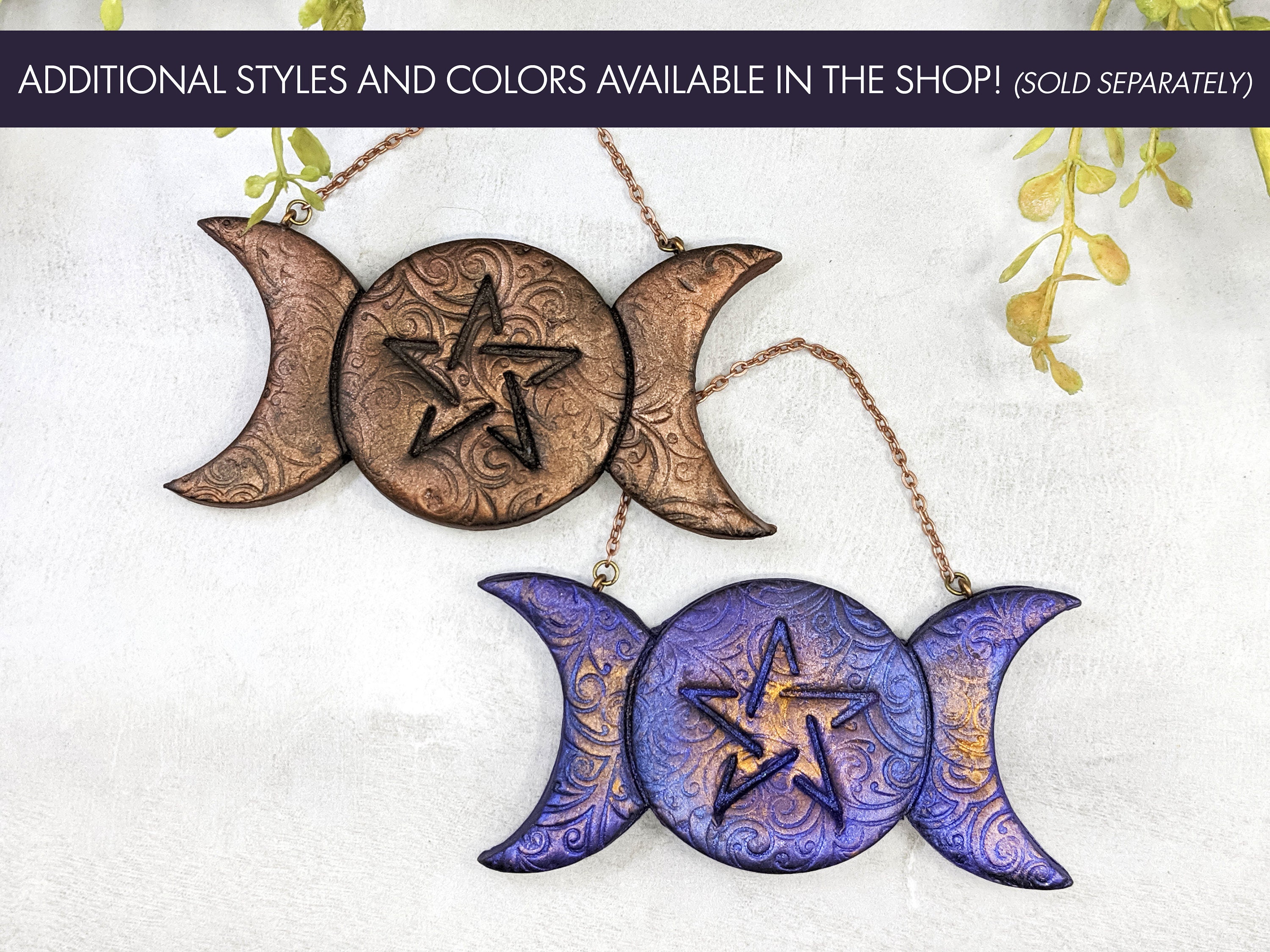 Triple Moon Pentacle Ornament / Christmas Yule Tree Ornament | Etsy