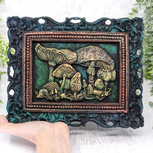 Mushroom Sculpted Framed Art, Gothic Home Decor Wall Tabletop ...