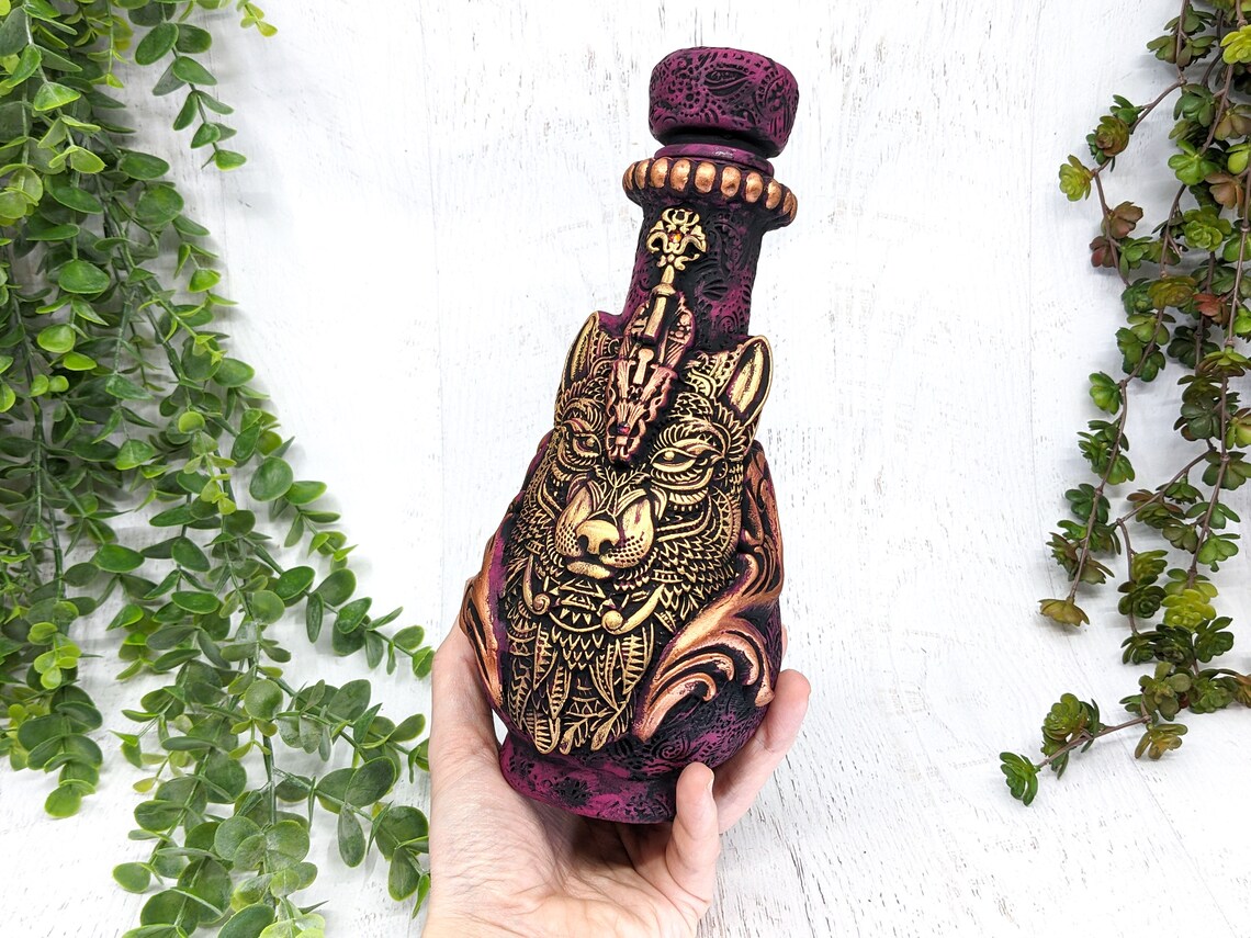 Wolf Apothecary Jar Fantasy Potion Bottle Dark Fairycore - Etsy