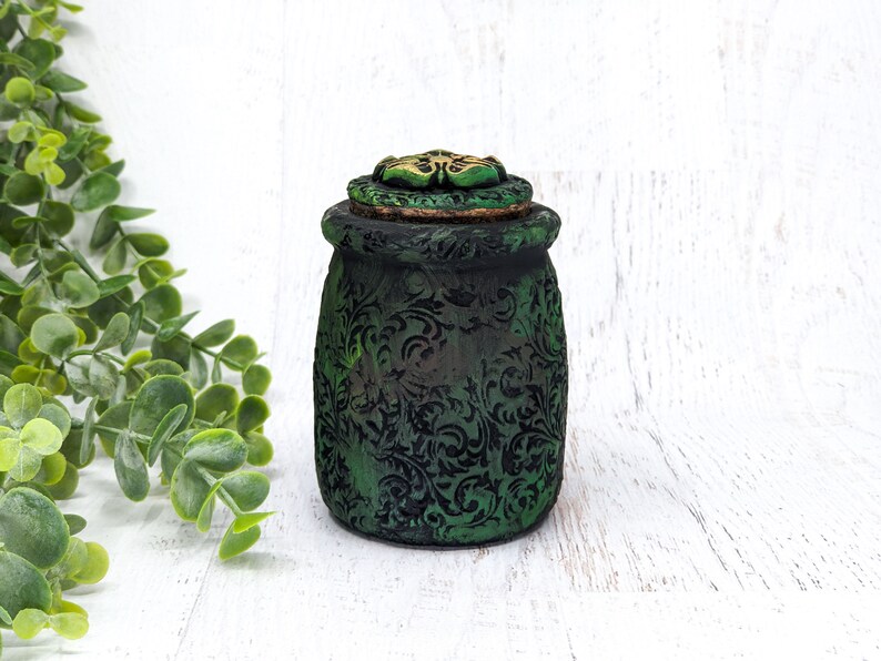 Goddess Apothecary Jar, Woodland Cottagecore Potion Bottle, Green Woman ...