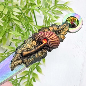 Mushroom Wiccan Athame Woodland Crystal Blade, Wicca Ritual Knife ...