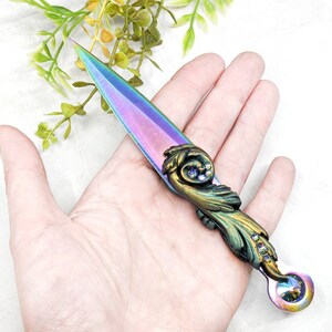 Mini Wiccan Athame Woodland Crystal Blade Wicca Ritual Knife Ritual ...