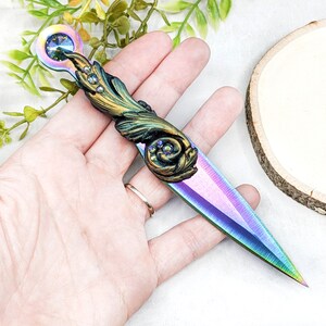 Mini Wiccan Athame Woodland Crystal Blade Wicca Ritual Knife Ritual ...