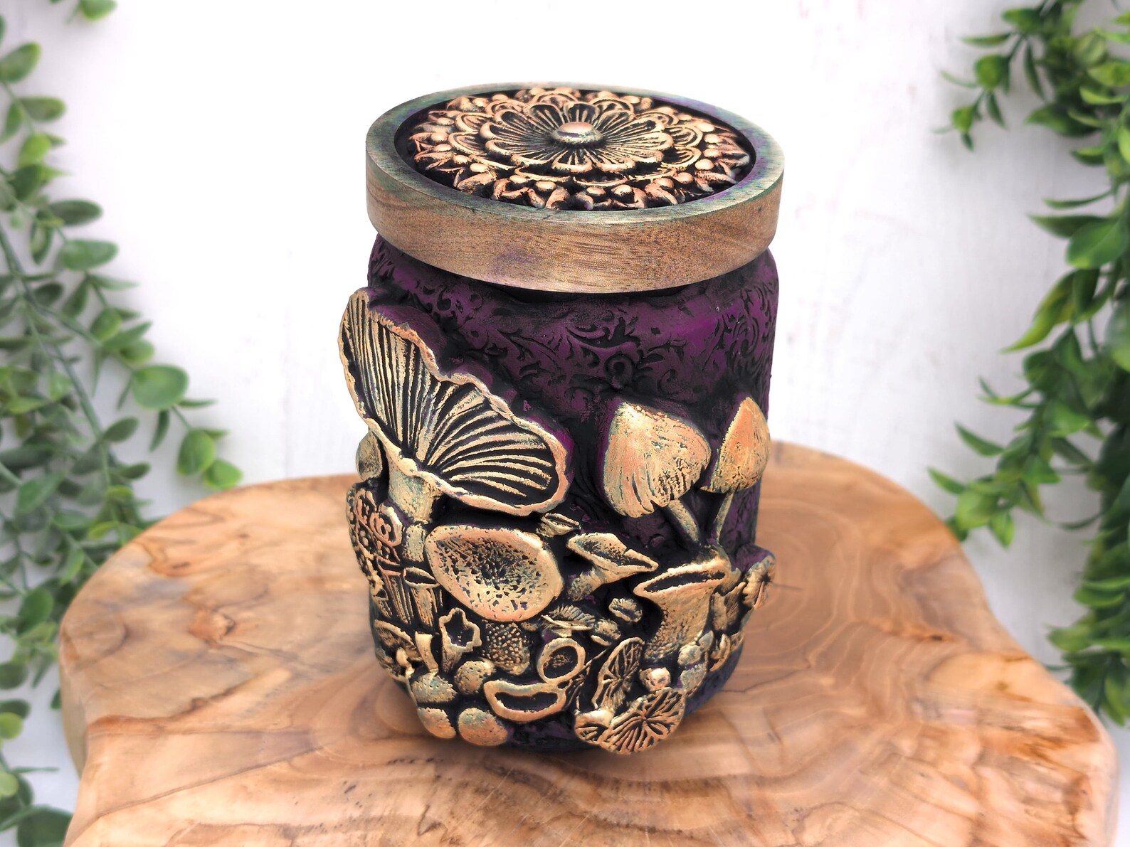 Mushroom Urn, Memorial Pet Urn, Small Keepsake Jar for Human Ashes ...
