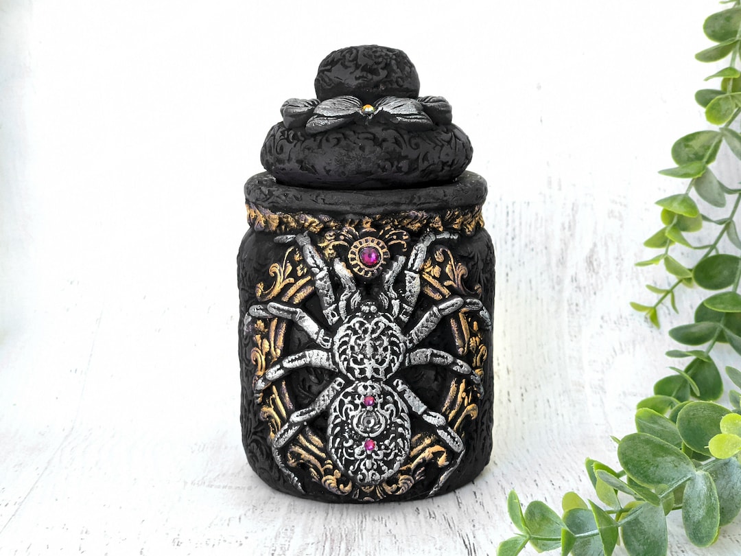 Spider Urn, Memorial Pet Urn, Spooky Small Keepsake Jar for Pet or ...