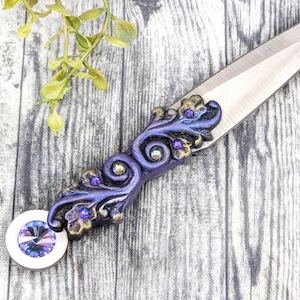 Mini Wiccan Athame Swirls Crystal Blade / Wicca Ritual Knife Ritual ...
