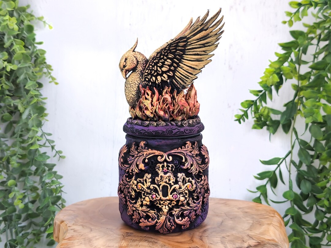 Phoenix Apothecary Jar, Fire Bird Fairycore Keyhole Witch Potion Bottle ...