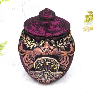 Lunar Moth Urn, Memorial Pet Urn, Small Keepsake Jar for Human Ashes ...