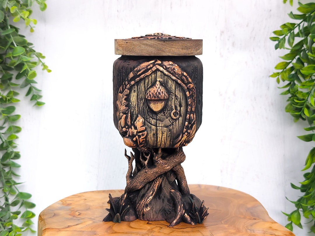 Acorn Fairy Door Tree Apothecary Jar, Woodland Witch Potion Bottle ...