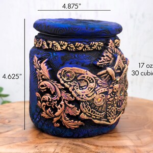 Death Moth Urn, Memorial Pet Urn, Small Keepsake Jar for Human Ashes ...