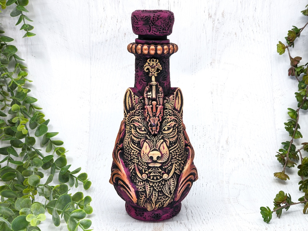 Wolf Apothecary Jar, Fantasy Potion Bottle, Dark Fairycore Aesthetic ...