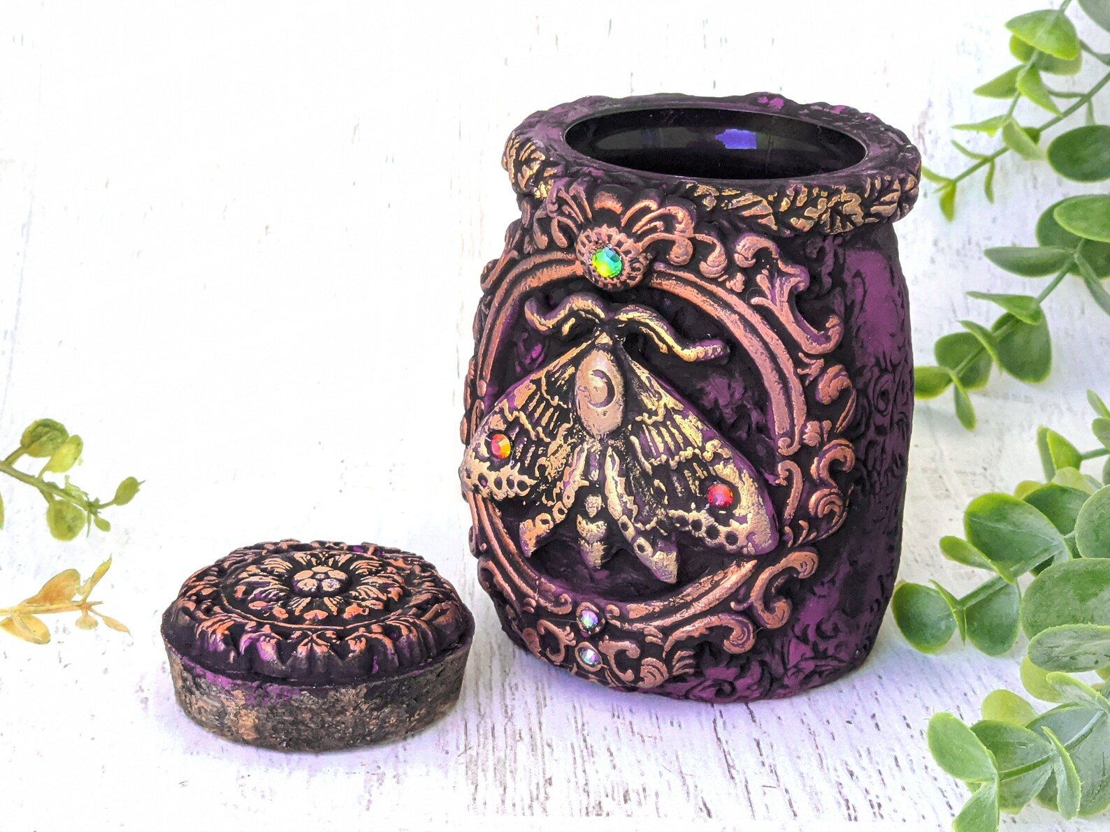 Lunar Moth Urn, Memorial Pet Urn, Small Keepsake Jar for Human Ashes ...
