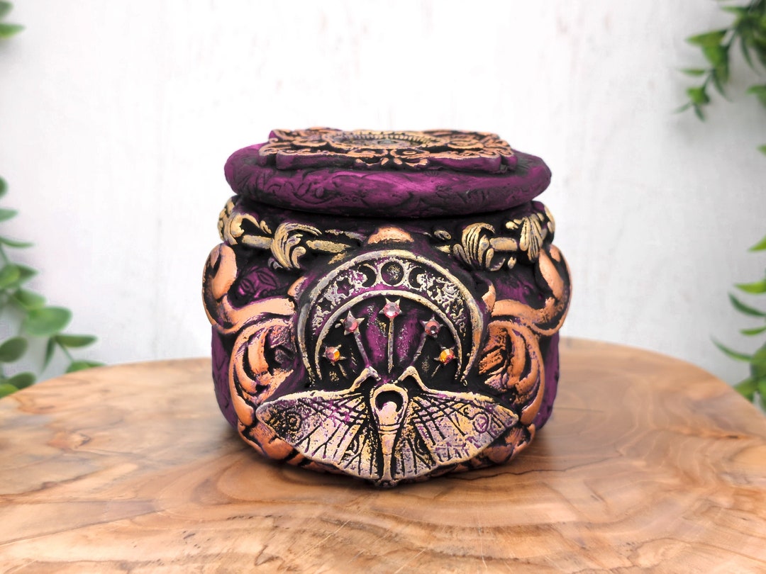 Lunar Moth Urn, Memorial Pet Urn, Small Keepsake Jar for Human Ashes ...