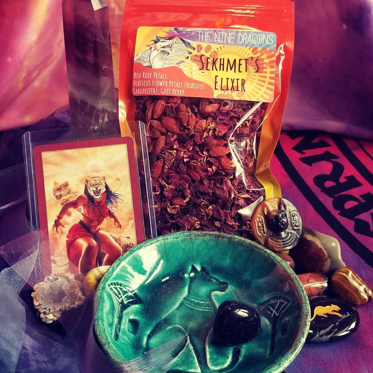 Sekhmet's Elixir Loose Leaf Tea Blend [red Hibiscus, Goji Berry, Red Rose Petals] - Etsy