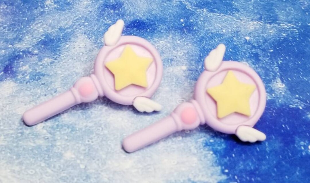 5 Colors ~ Star Circle Wand Stud Earrings - Etsy