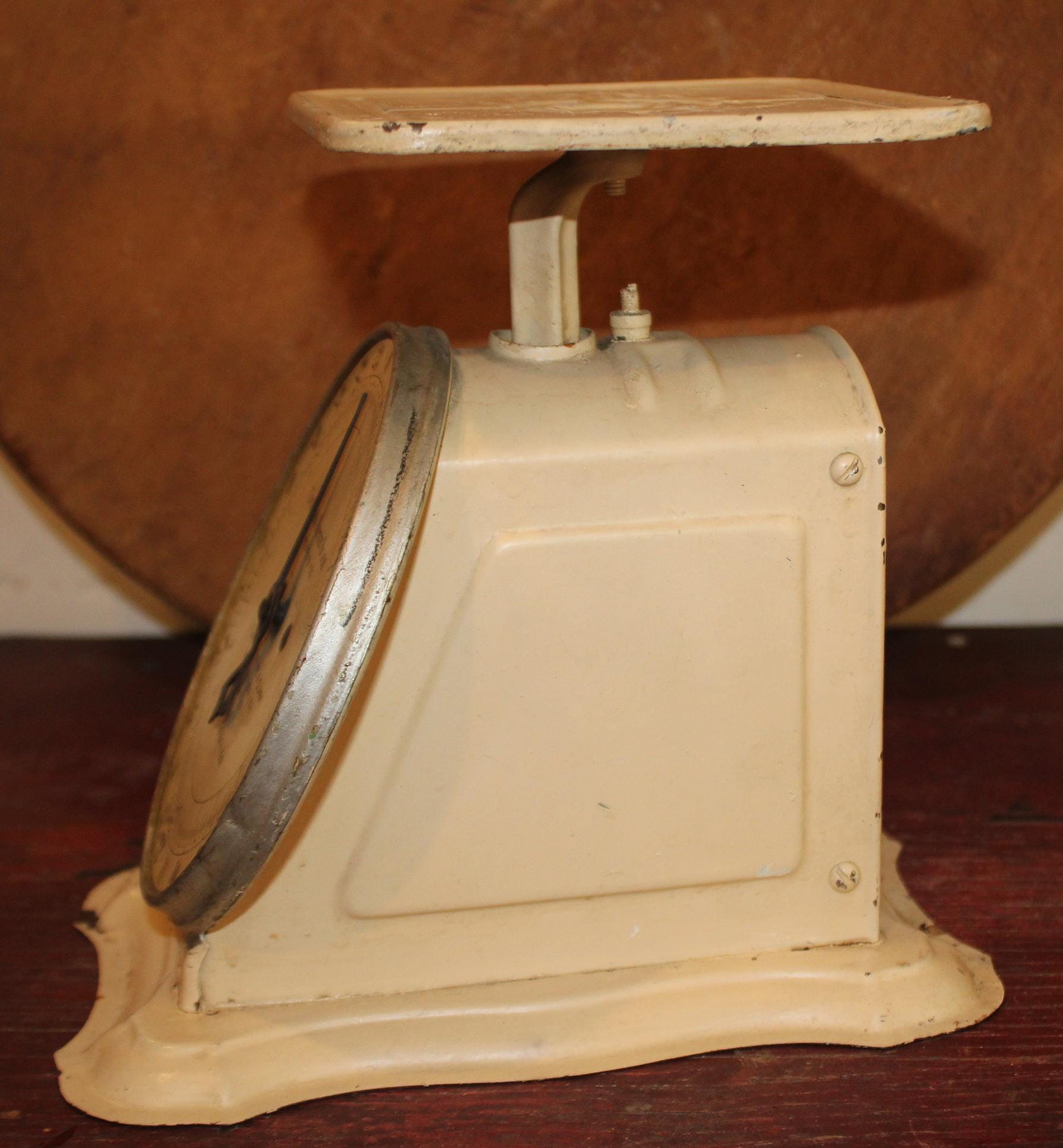 Very Nice Antique Columbia Family Scale in Cream Paint Landers, Frary ...