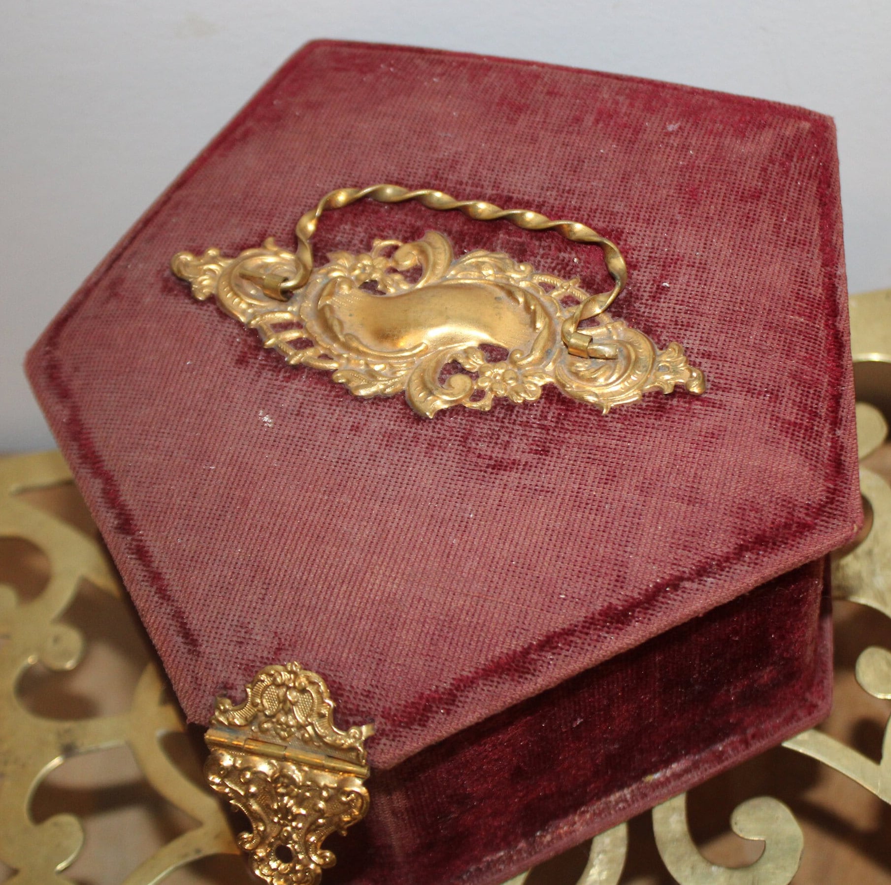 Antique French Victorian Velvet and Silk Jewelry/sewing Box Circa 1900 ...