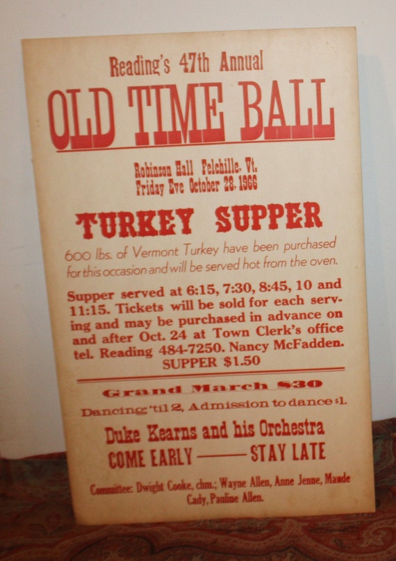A Wonderful Vintage old Time Ball Broadside - Etsy