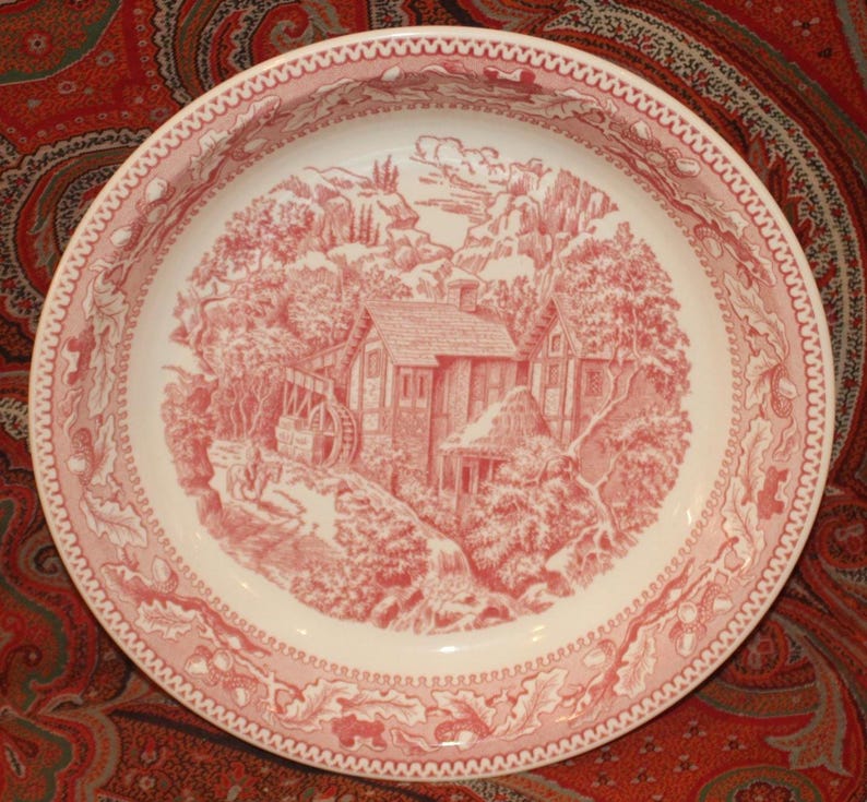 Wonderful Red and White Memory Lane Royal Ironstone Dinnerware Set-made ...