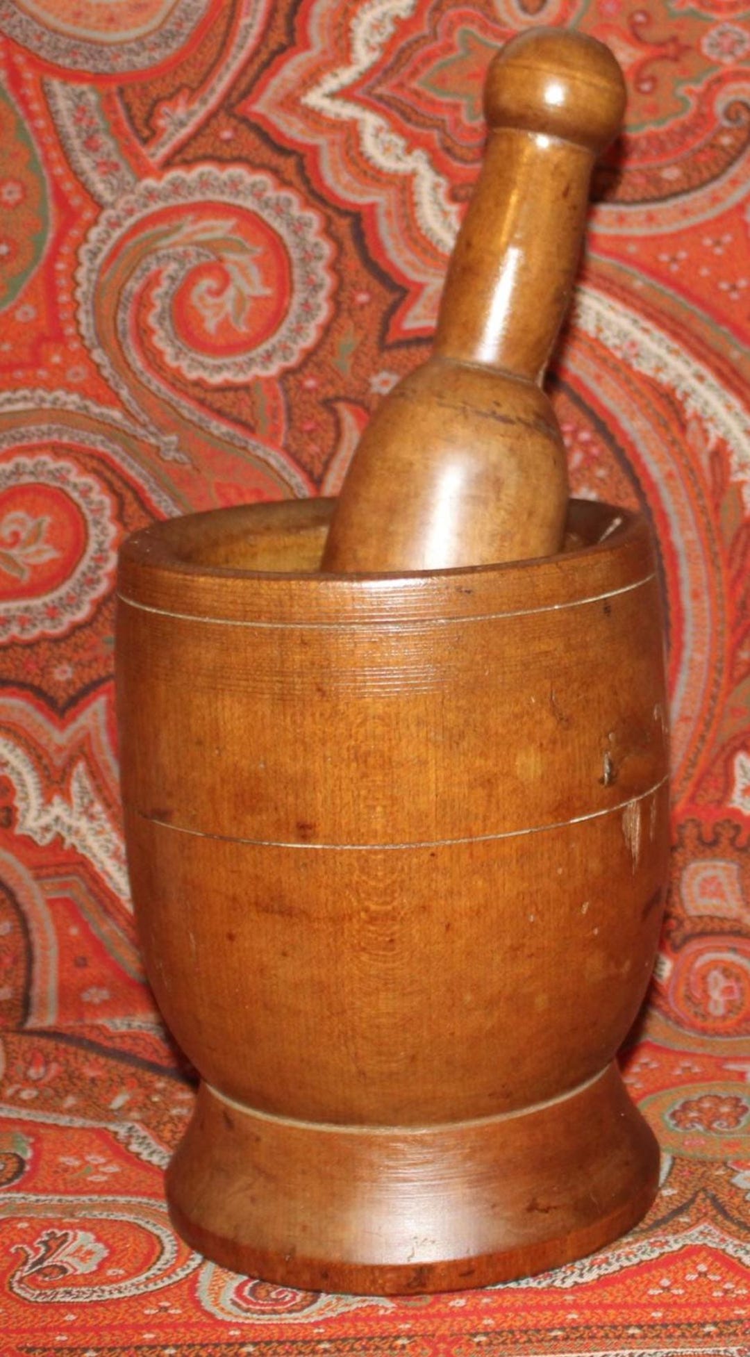Gorgeous 19th Century Antique Maple Mortar and Pestle- Great Patina ...