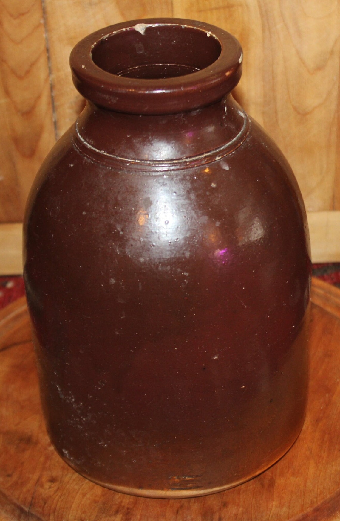 Wonderful Antique 19th Century Salt Glazed Slipware Stoneware Preserve ...