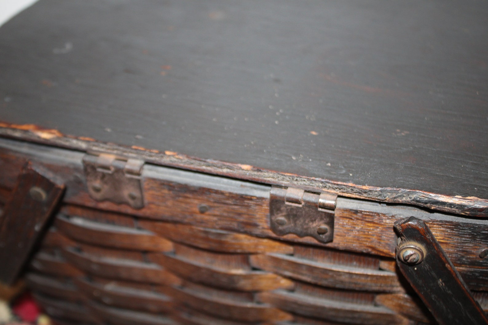 Great Antique Splint Ash Summer Picnic Basket-farmhouse/country Decor ...