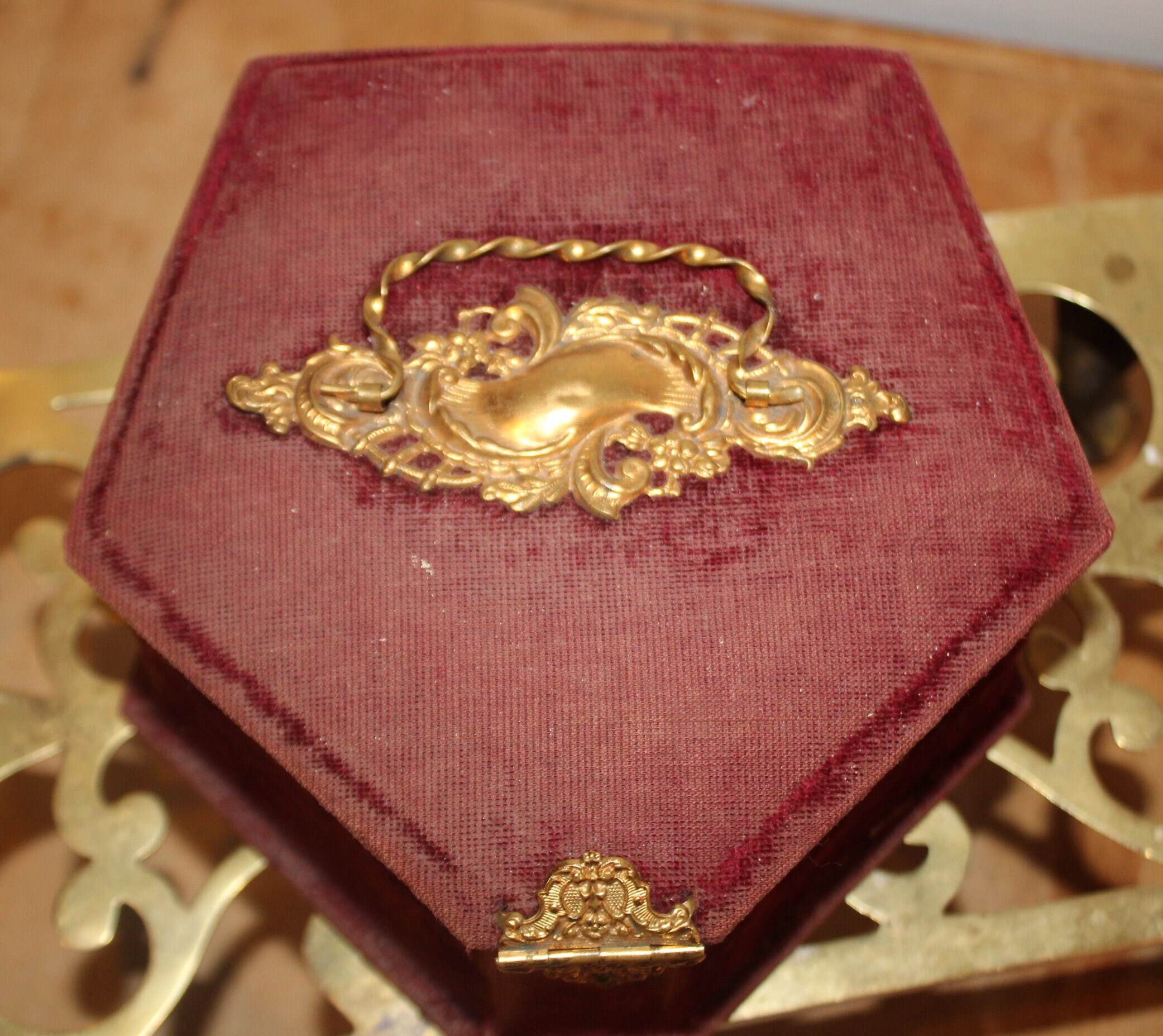 Antique French Victorian Velvet and Silk Jewelry/sewing Box Circa 1900 ...
