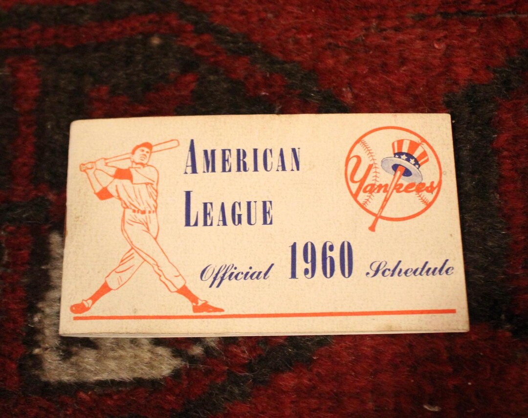 Official 1960 New York Yankees Pocket Schedule- Great Baseball ...
