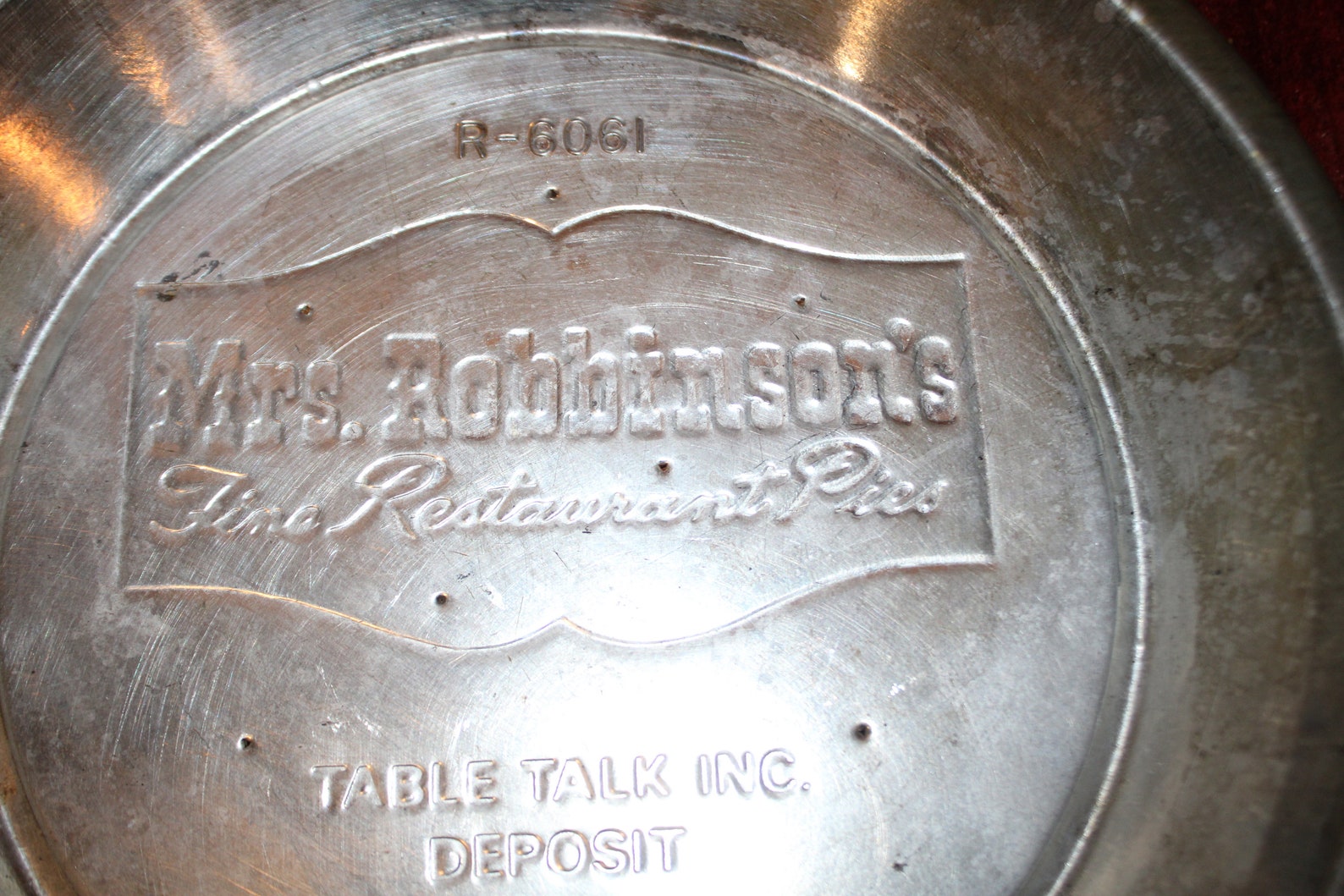 Mrs. Robinson's Table Talk Tin Pie Plate - Etsy