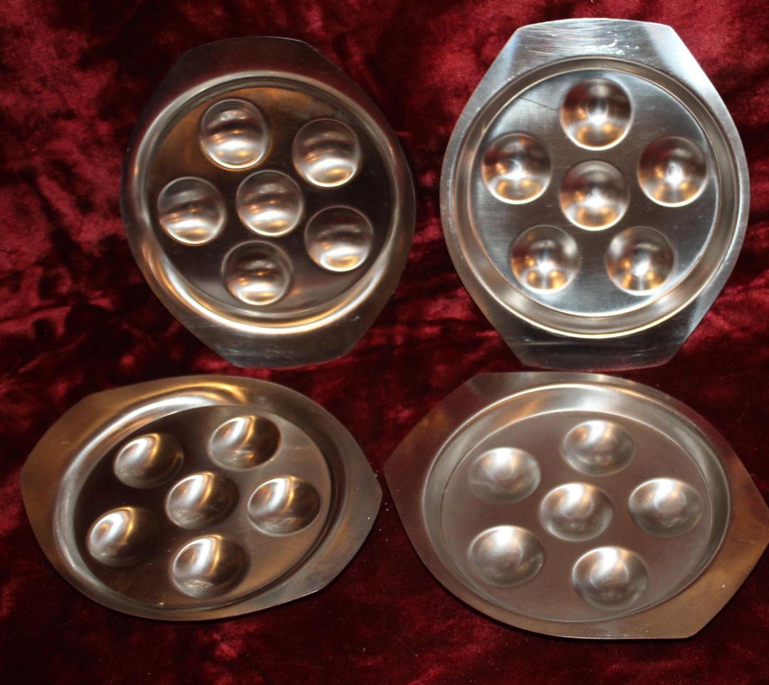 Set of Four Stainless Steel Escargot Dishes – Two Made in Italy - Etsy