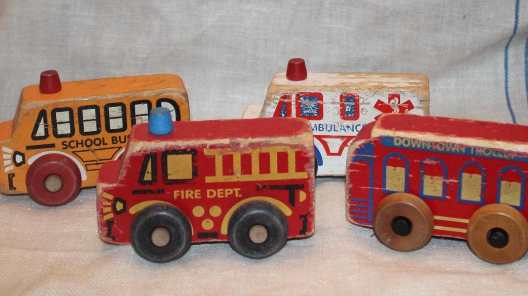 Four Vintage Wooden Montgomery School House Inc Vermont School Bus ...