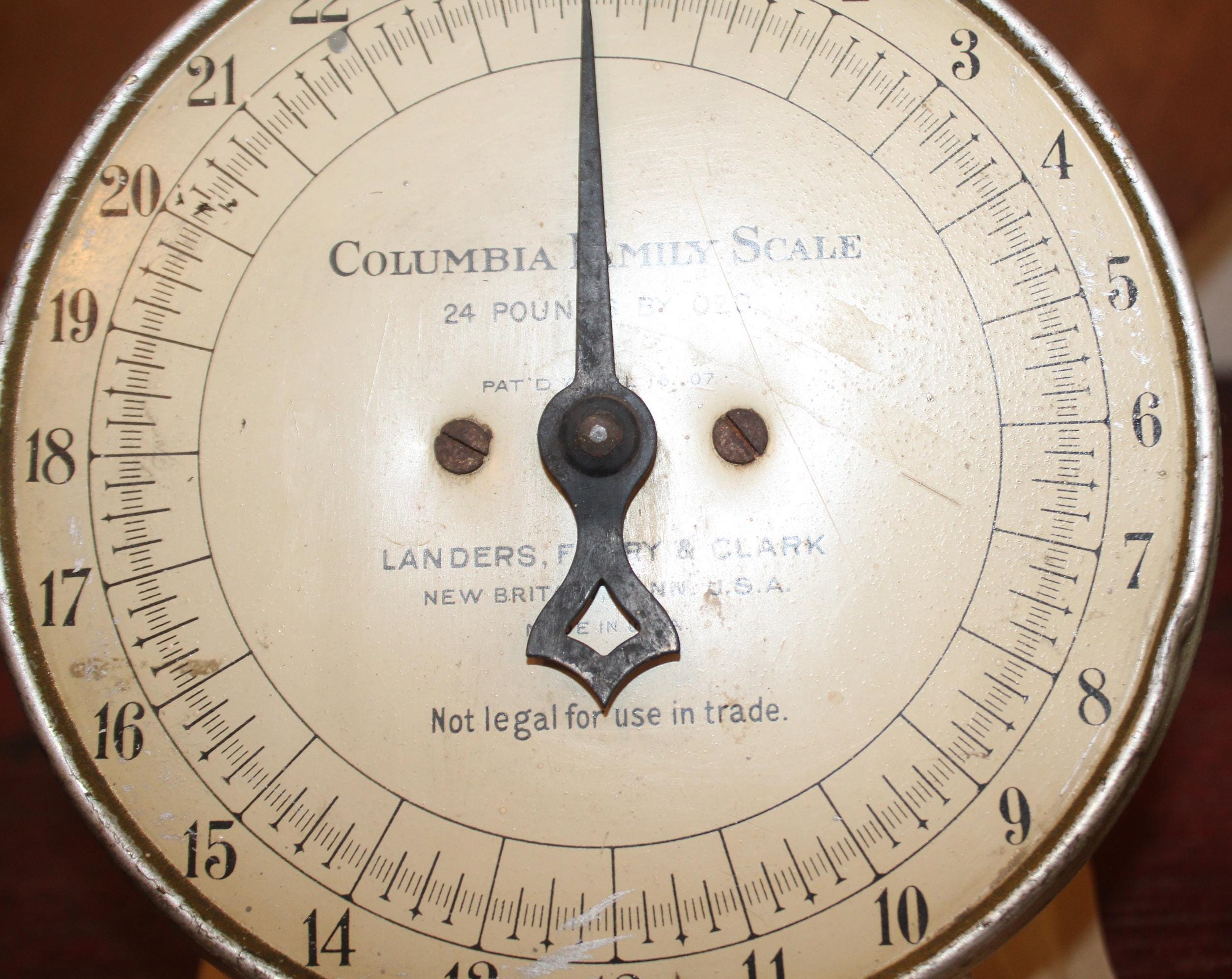 Very Nice Antique Columbia Family Scale in Cream Paint Landers, Frary ...