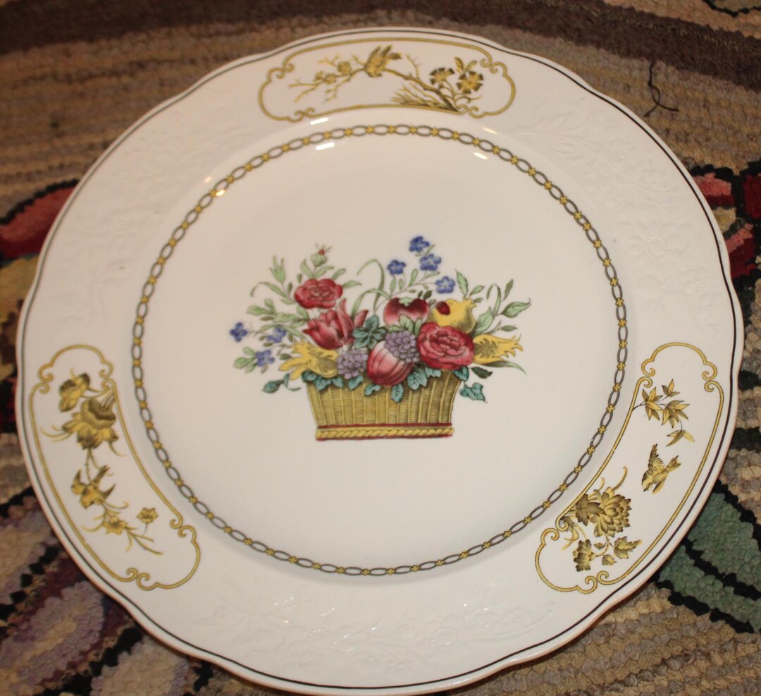 Gorgeous Antique Copeland Spode Dinner Plate With Central Basket of ...