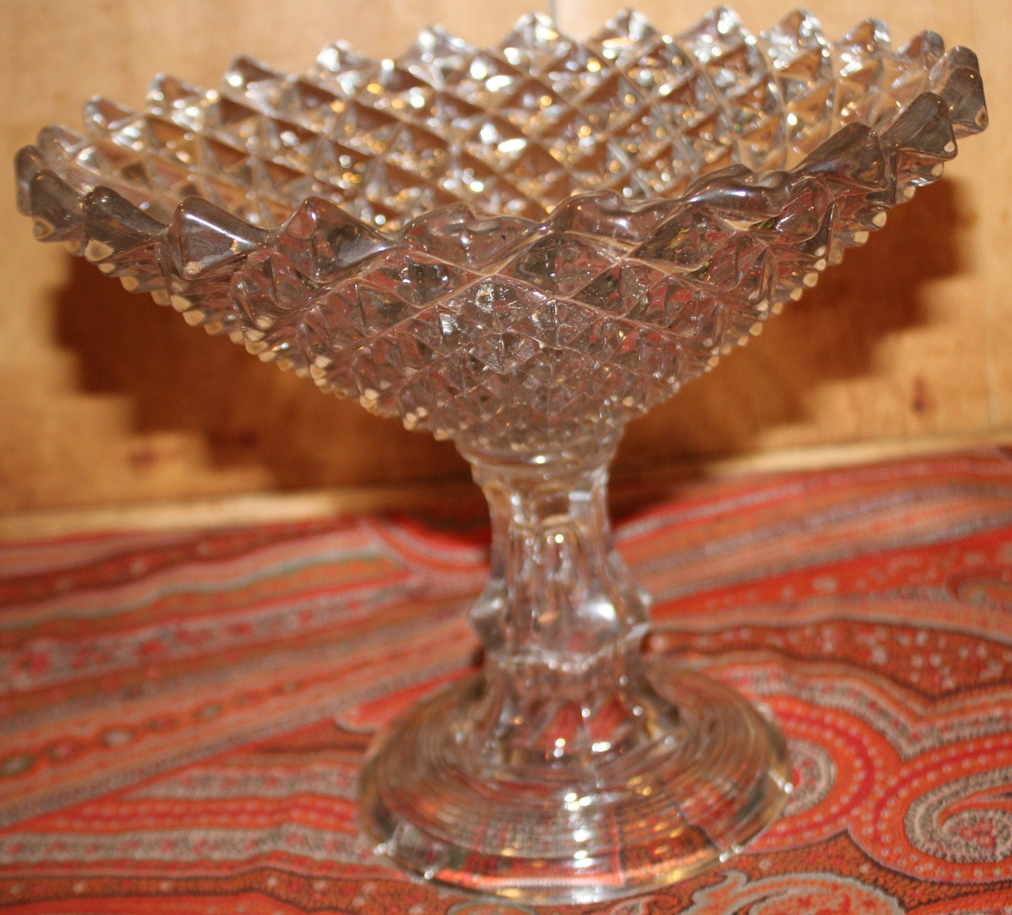 Antique Sawtooth EAPG (early American Pattern Glass) Diamond Motif ...