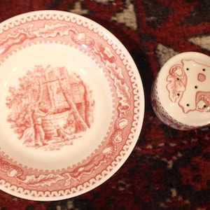 Wonderful Red and White Memory Lane Royal Ironstone Dinnerware Set-made ...