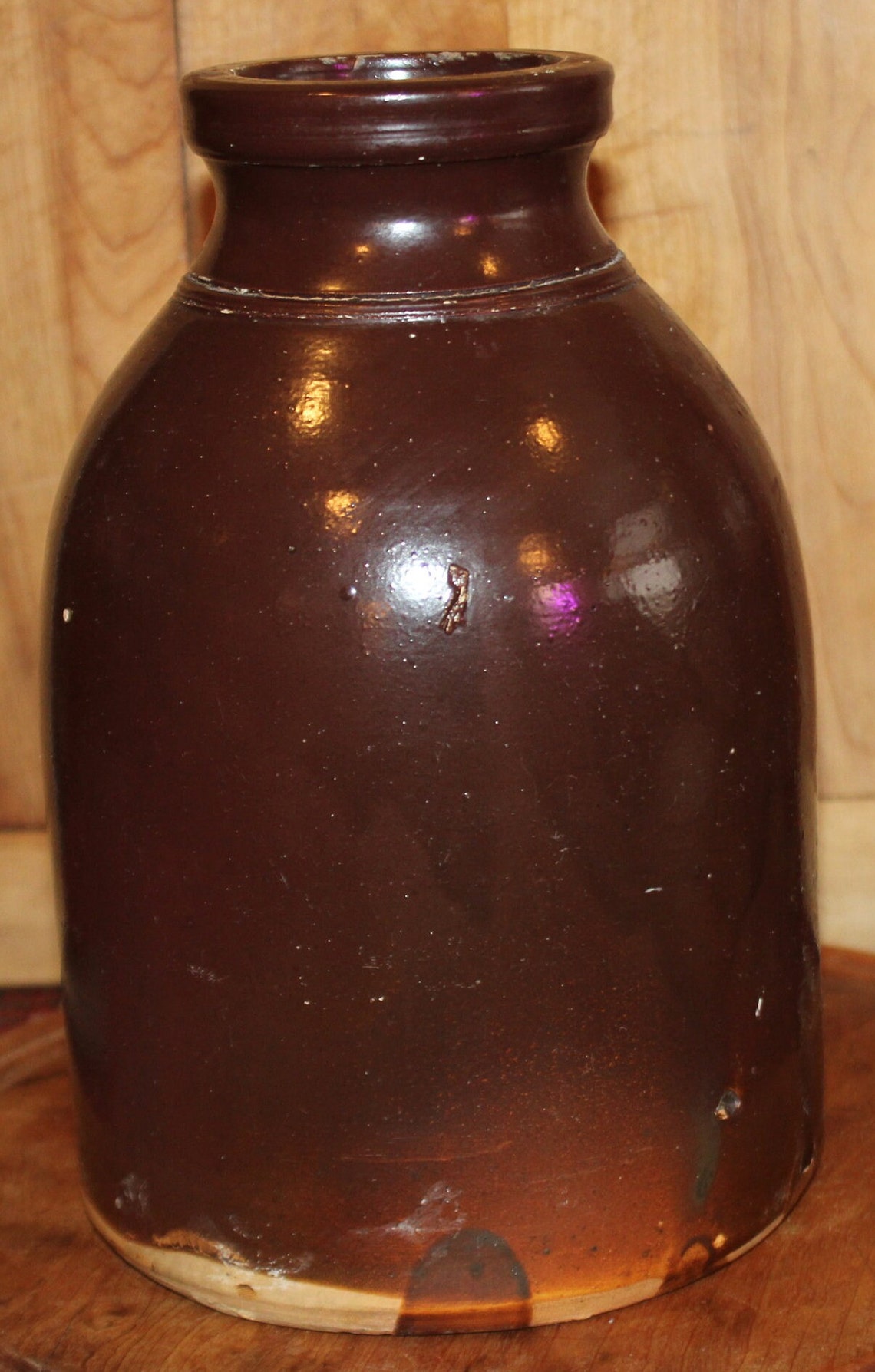 Wonderful Antique 19th Century Salt Glazed Slipware Stoneware Preserve ...