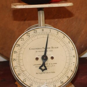 Very Nice Antique Columbia Family Scale in Cream Paint- Landers, Frary ...