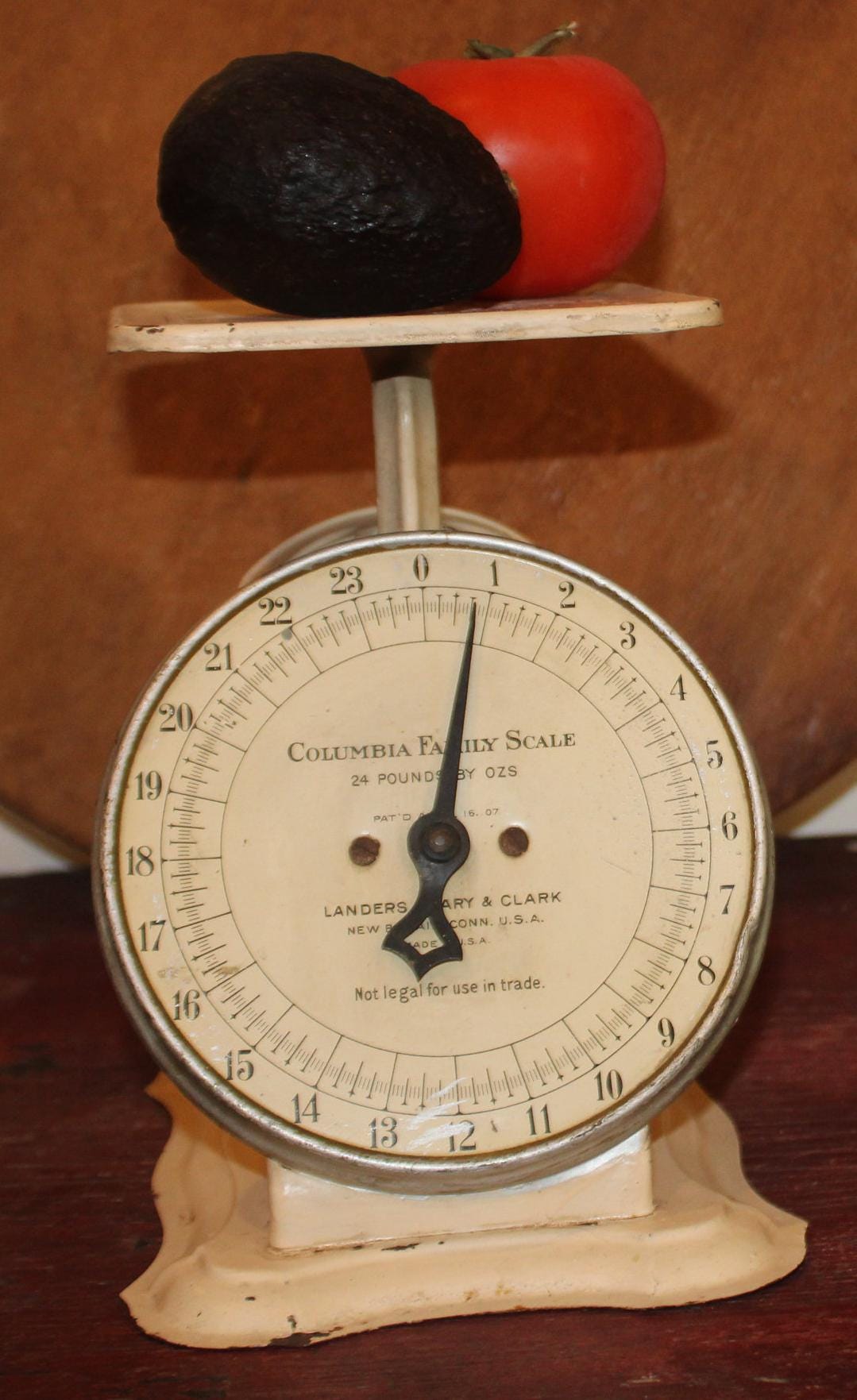 Very Nice Antique Columbia Family Scale in Cream Paint Landers, Frary ...