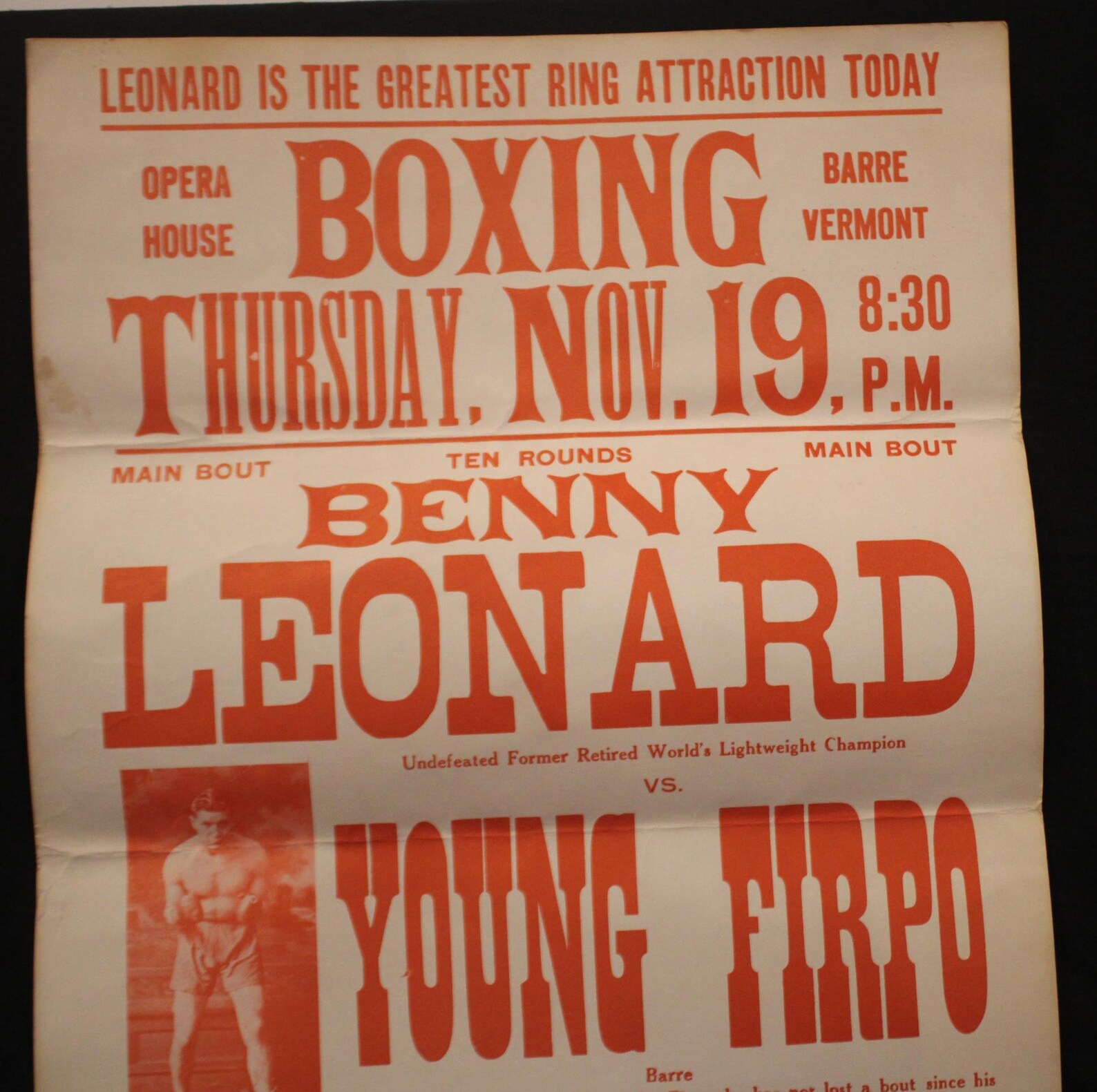 Benny Leonard Vs. Young Firpo Boxing Broadside From the 80's to Benefit ...