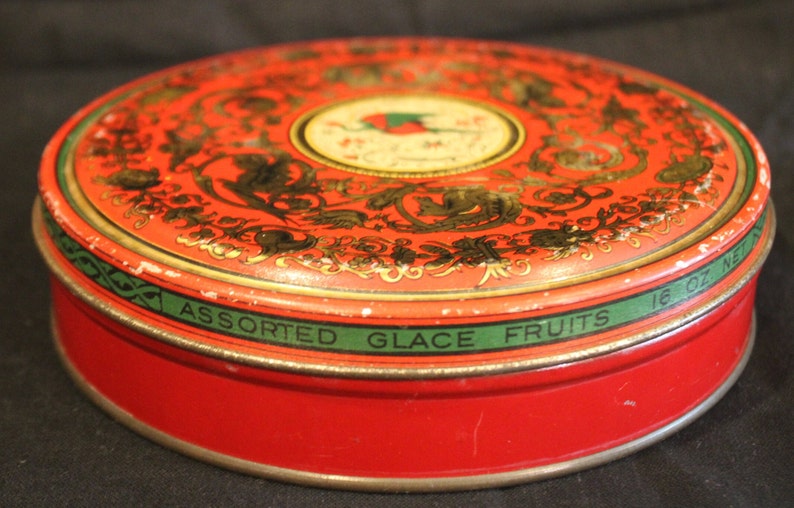 Vintage Canco Red Gold and Green Tin Great Graphics - Etsy