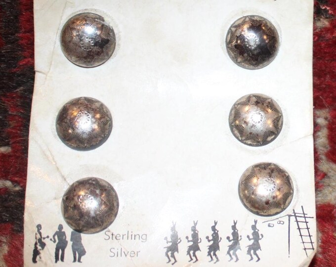 Set of Six Antique Indian Made Sterling Silver Buttons-handcrafted ...