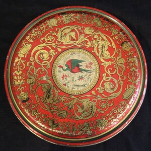 Vintage Canco Red Gold and Green Tin- Great Graphics! - Etsy