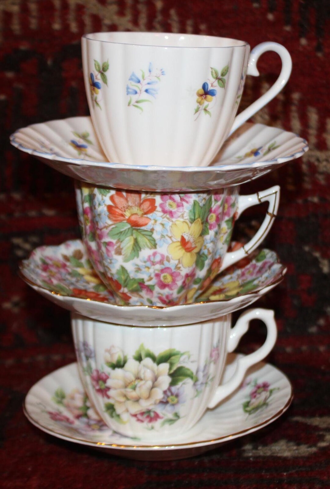Teacup With Saucer- Choose Tuscan, Chintz, or Royal Sutherland- Made in ...