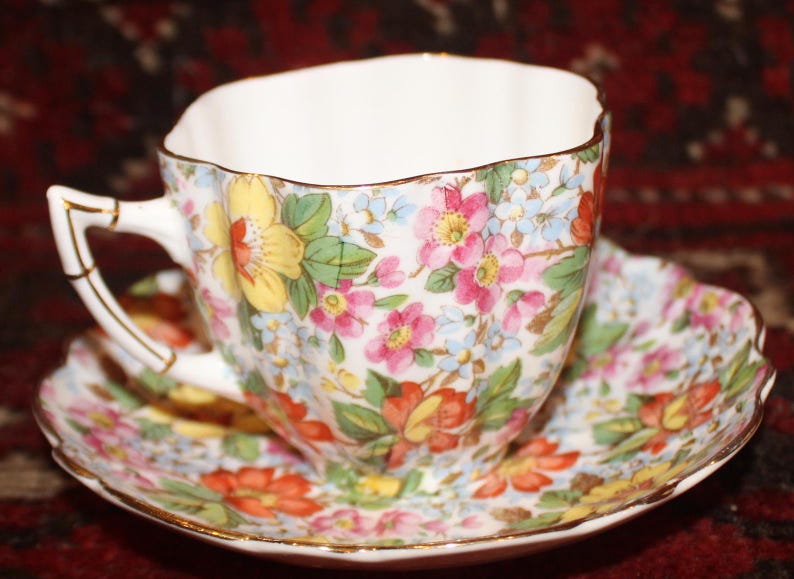 Gorgeous Victoria C and E Cartright and Edwards Bone China Chintz Tea ...