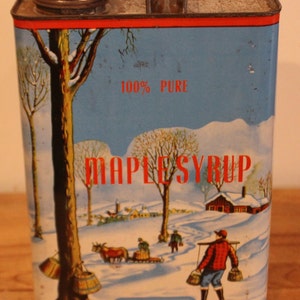 Very Bright One Gallon Pure Maple Syrup Can With Great Graphics New ...