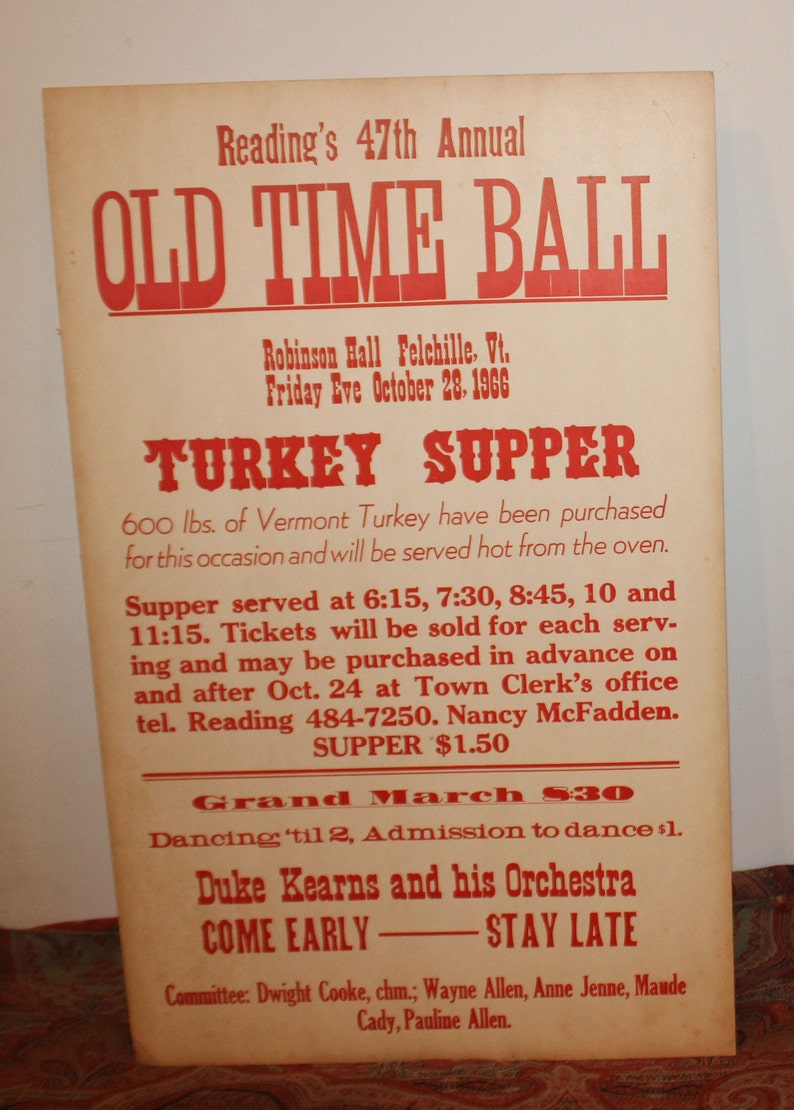 A Wonderful Vintage old Time Ball Broadside - Etsy