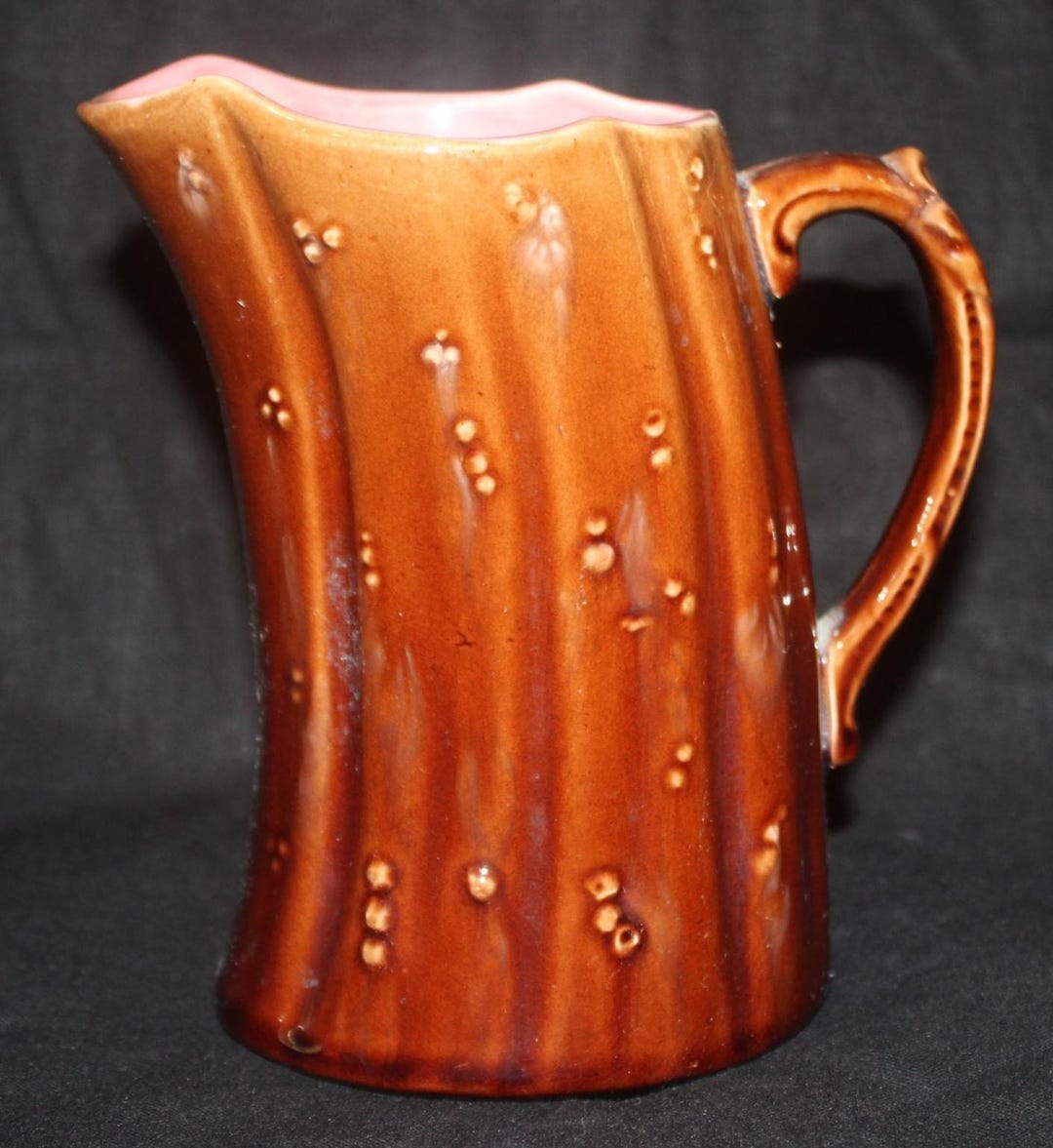 Wonderful Art Nouveau Majolica Syrup Pitcher- Made in England- Natural ...