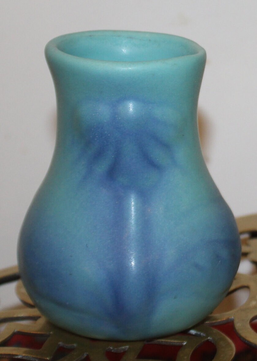 Vintage Art Nouveau Ming Blue Van Briggle Bulb Vase - Etsy